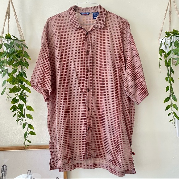 mecca | Shirts | Rare Vtg Trippy Brick Button Up Short Sleeve Shirt Xl ...